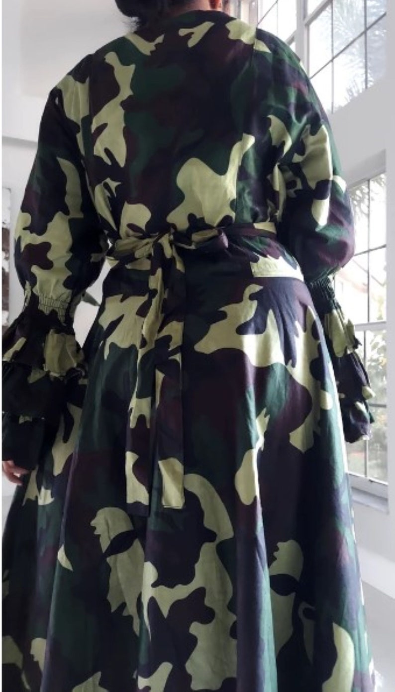 Camouflage Wrap Maxi Dress - Etsy