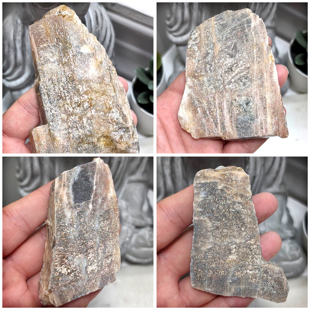 Rainbow Lattice Moonstone Slabs, Rough Polished Moonstone Slices ...