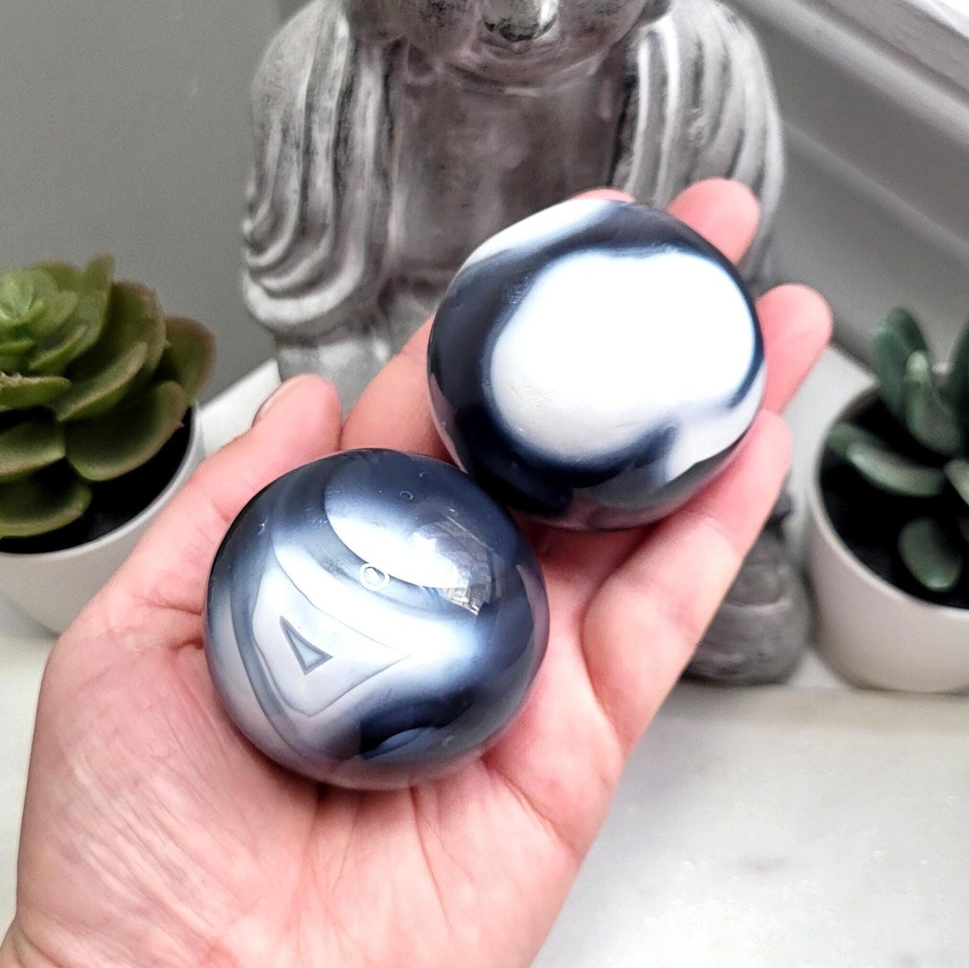 Small Orca Agate Spheres, Killer Whale Stone Balls, Crystal Gifts ...