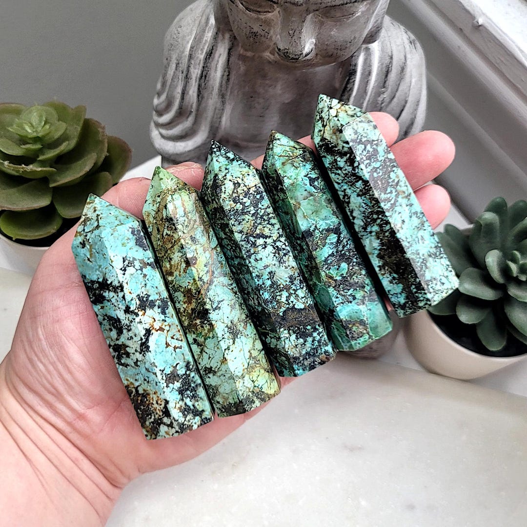 African Turquoise Jasper Tower, Green Turquoise Jasper Stone, Stone ...