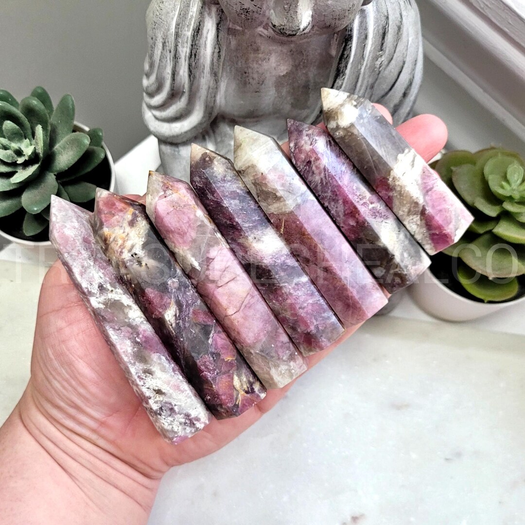 Pink Rubellite Slim Towers, Skinny Pink Tourmaline Points, Natural ...