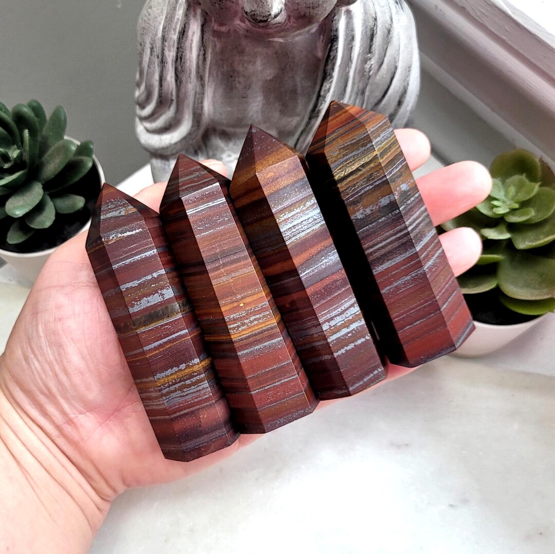 Iron Tiger Eye Towers, Hematite Tiger Eye Mineral, Grounding and ...