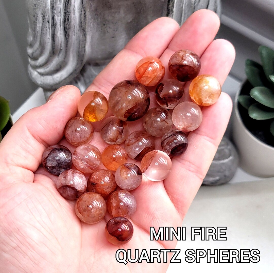 High-quality Mini Fire Quartz Spheres, Red Hematoid Tiny Spheres, Red ...
