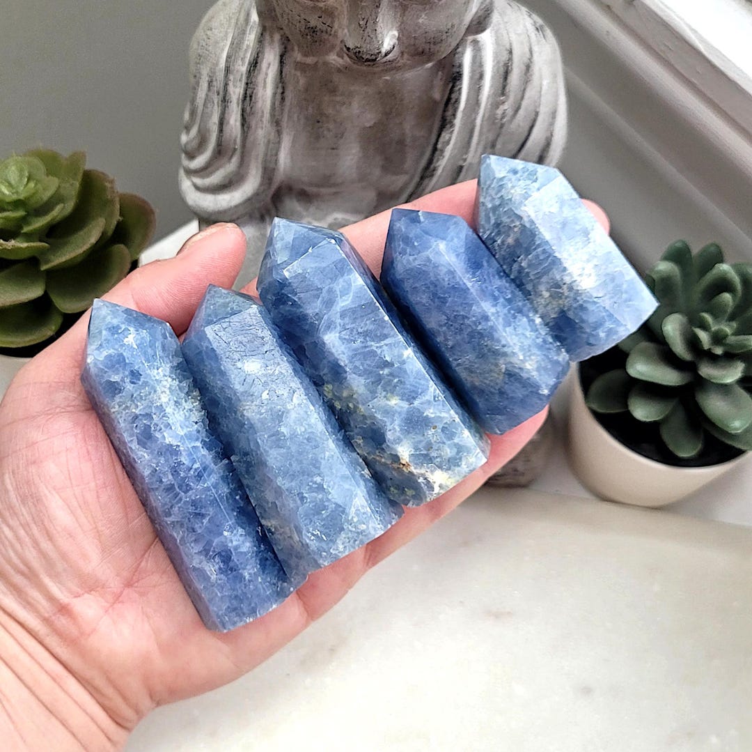 Blue Calcite Towers, Shimmery Blue Crystal, Deep Blue Calcite Stone ...