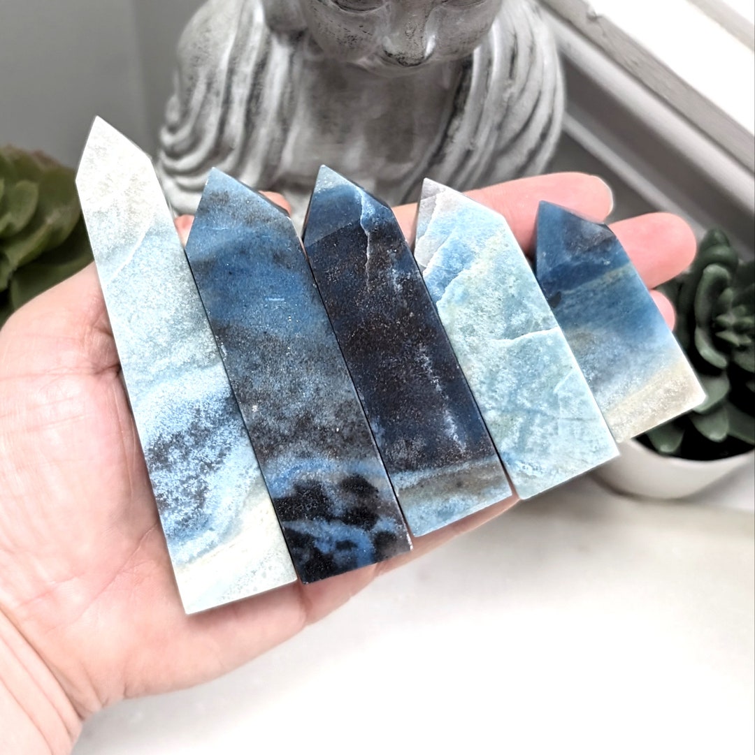 Brazil Trolleite Towers, Ocean Blue Trolleite Points, Shimmery Trolleite Crystal, Rare Trolleite ...