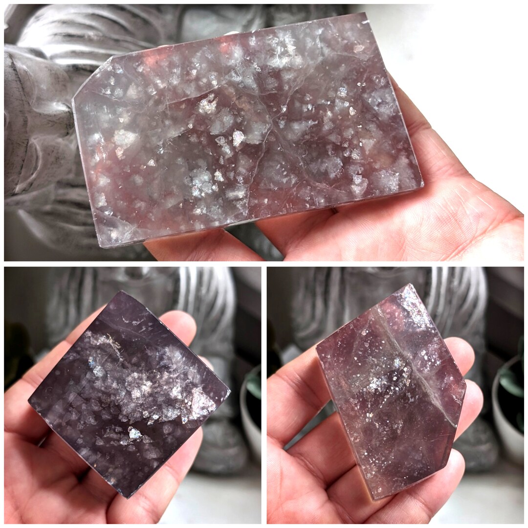 Mica X Fluorite Slabs, Rainbow in Fluorite Crystal, Rare Mica in ...