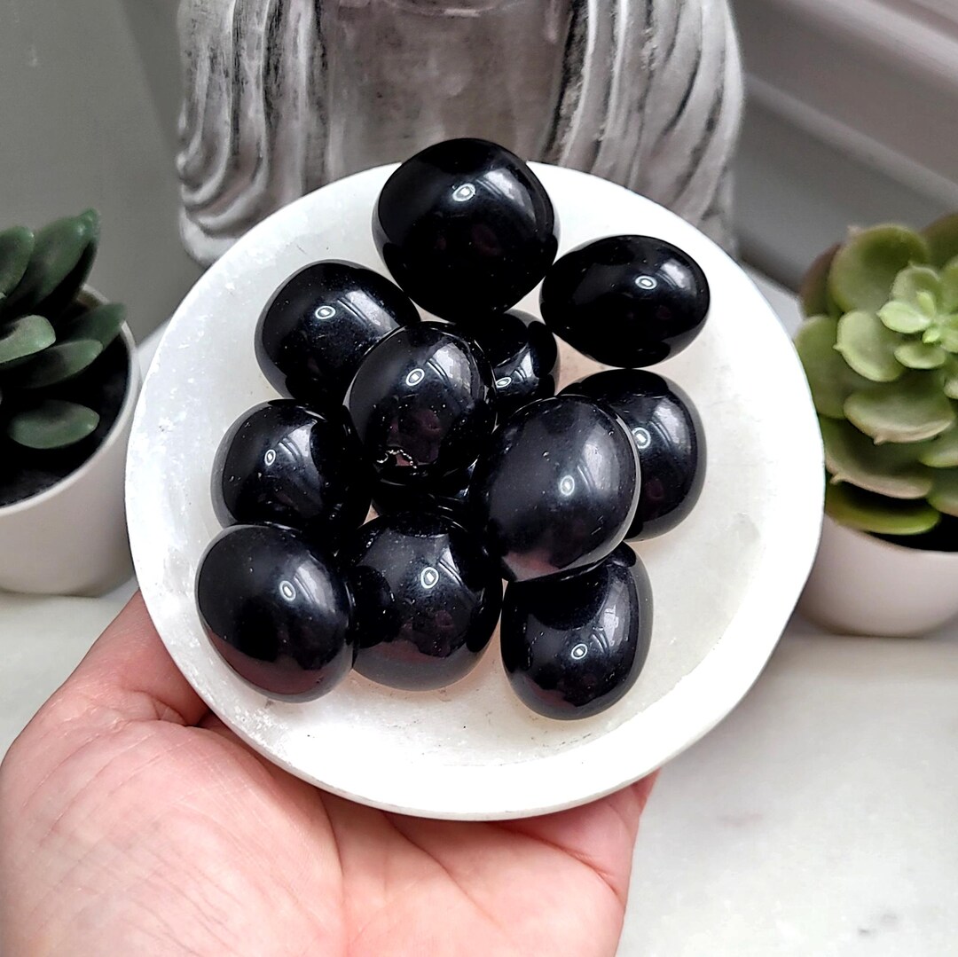 Obsidian Tumbled Stone, Black Obsidian Pebbles, Crystal Tumbled Stones ...