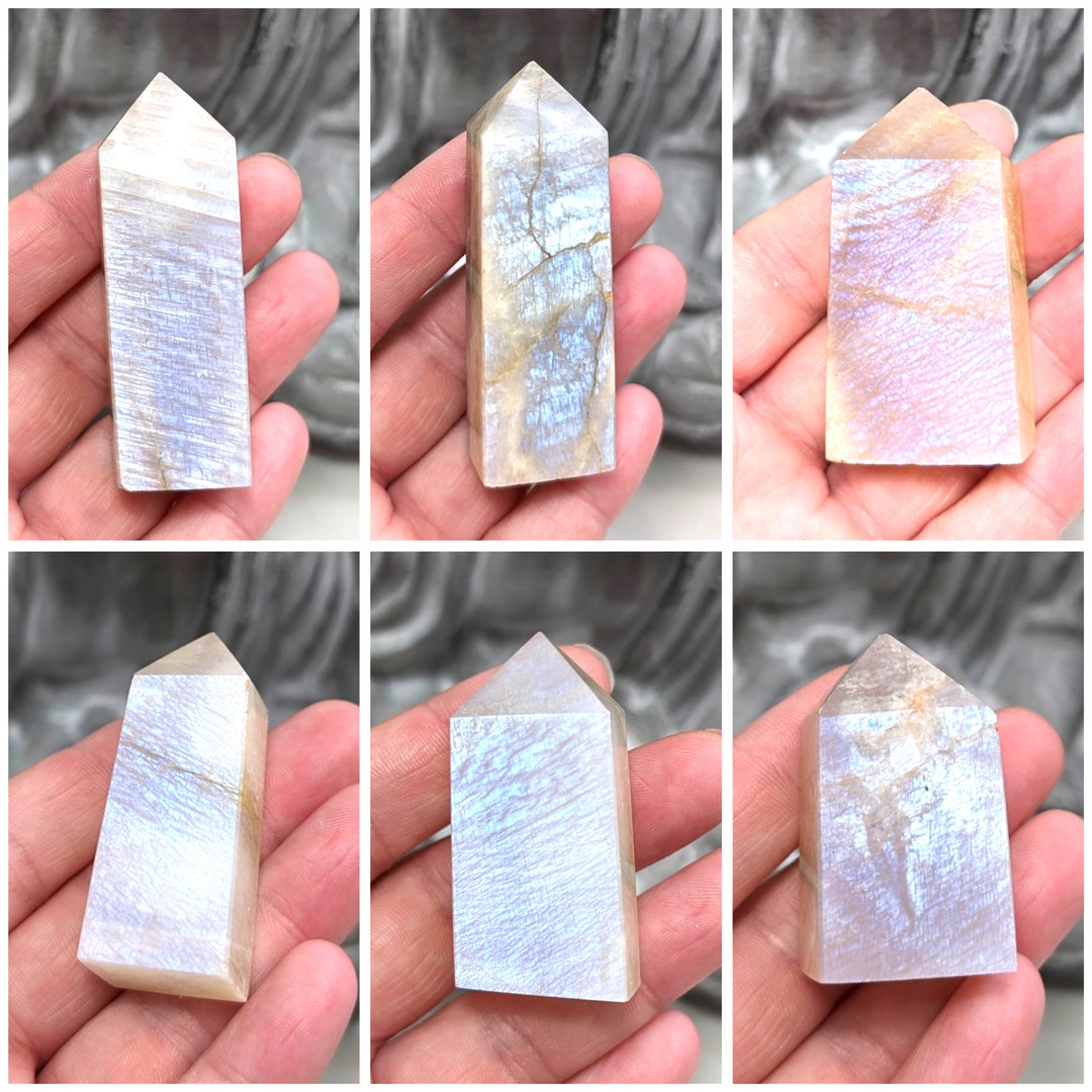 Blue Moonstone Towers, Mini Moonstone With Blue Flash, Flashy Moonstone ...