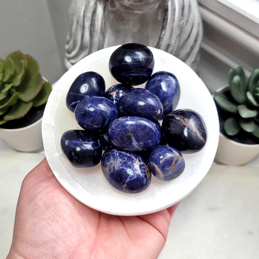 Sodalite Tumbled Stones, Dark Blue Sodalite Stone, Small Crystal for ...