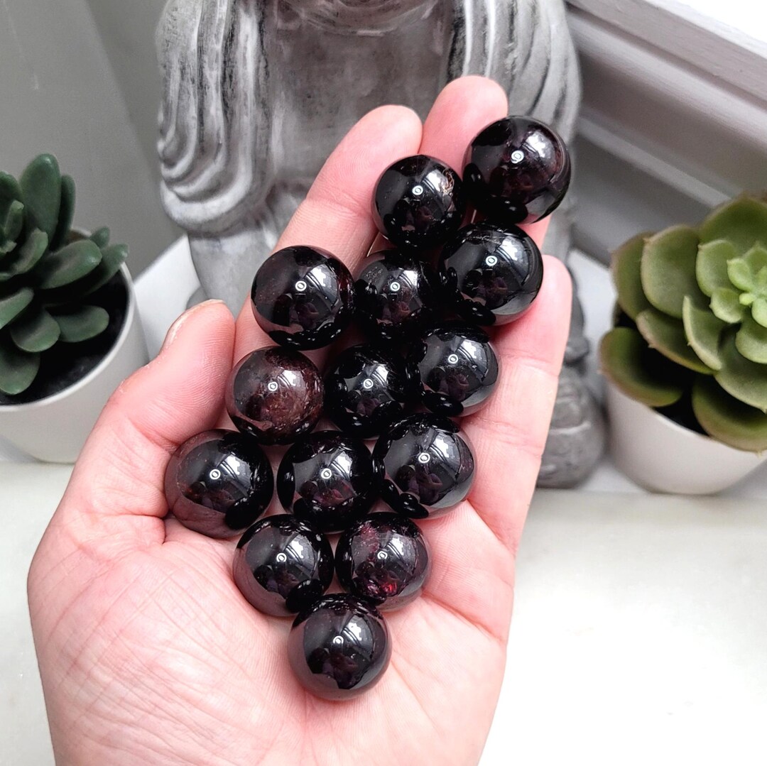 MINI Red Garnet Sphere, Deep Red Garnet Balls, Crystal Pocket Spears ...