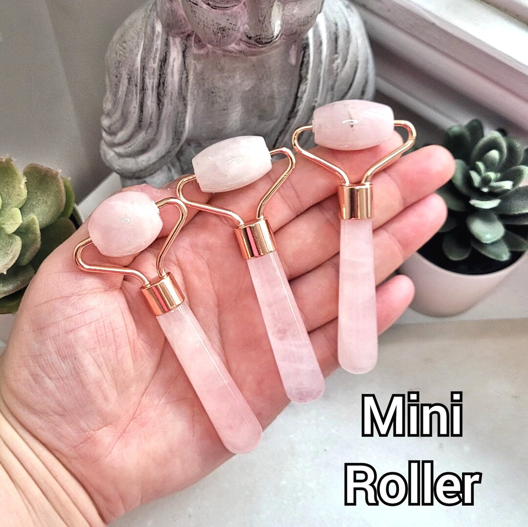 Rose Quartz Roller, Pink Crystal Massager, Stone for Skincare ...