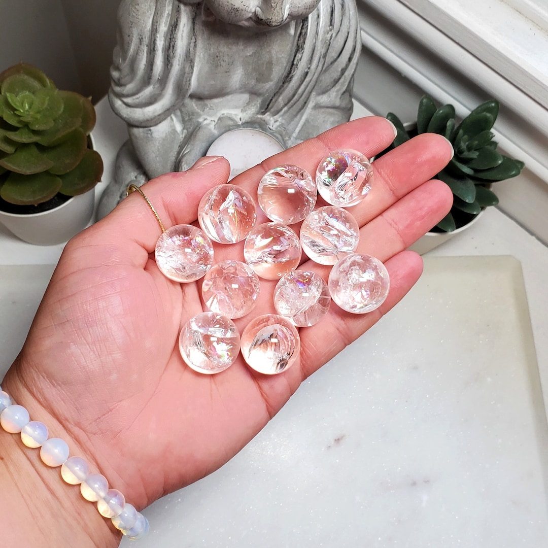 Clear Quartz Sphere Mini Crystal Balls Crystal Energizer - Etsy