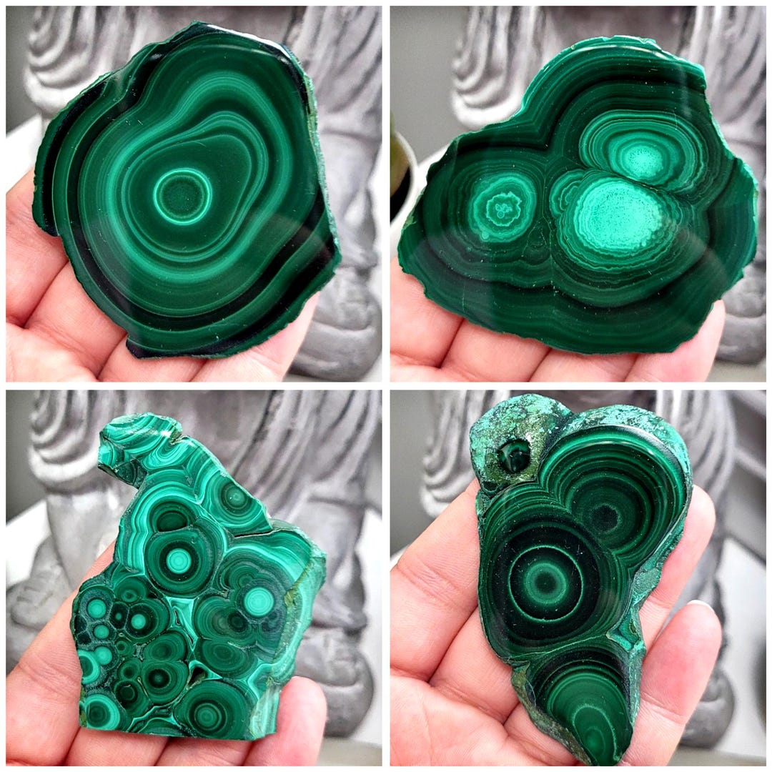 Green Malachite Slabs, Half Polished Malachite Slices, Malachite From ...