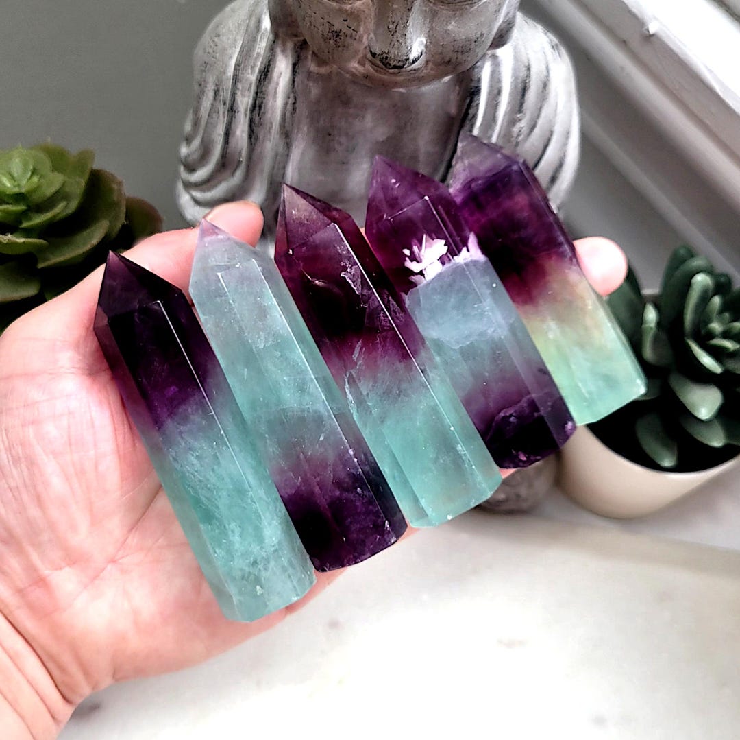 Watermelon Fluorite Points, Green and Purple Fluorite Towers, Fluorite ...