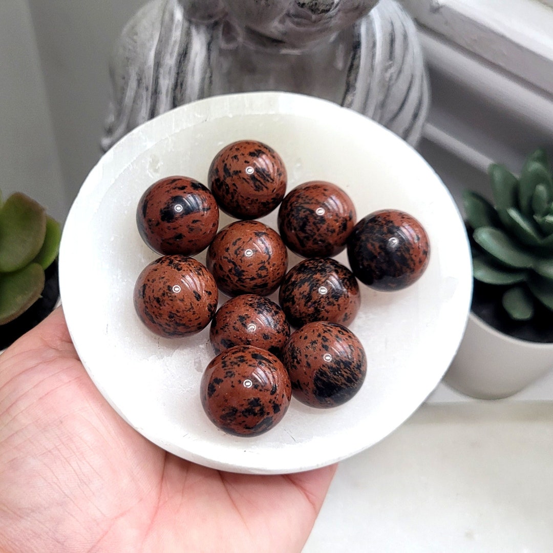 Mahogany Obsidian Spheres, Red Obsidian Crystal Spheres, Red Crystal ...