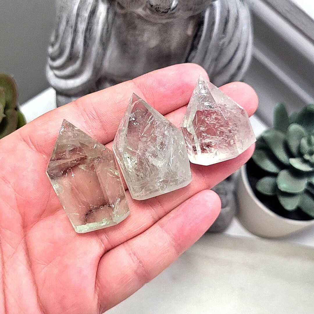 Mini Green Quartz Towers, Baby Size Prasiolite Points, Crystal Clear ...