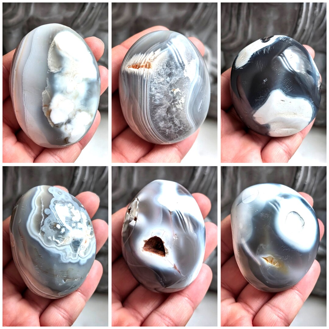 Orca Agate Palm Stones, Killer Whale Palm Stone Crystals, Crystal Gifts, Pocket Crystal Stones ...