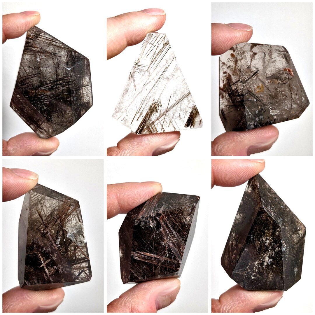 Rutilated Quartz Free Forms, Black Rutile in Quartz, Copper Rutile ...