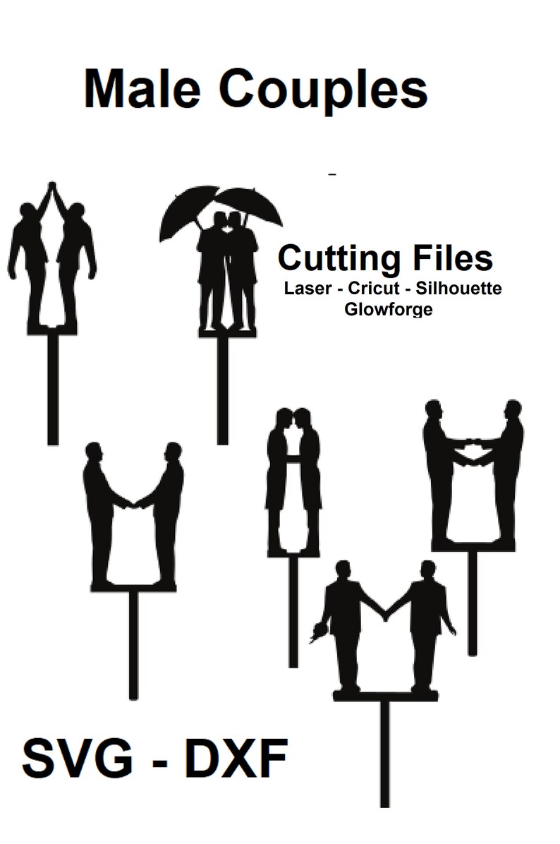 Male Couple Digitial Files, Lgbtq, Male Lovers, SVG and DXF, Laser and ...