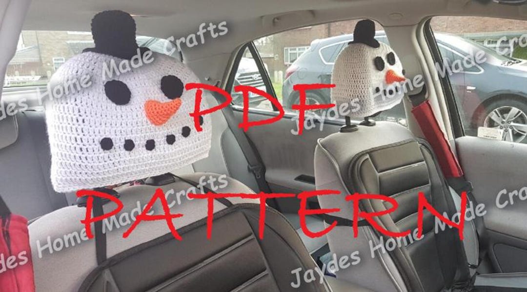 Snowman - PDF Crochet Headrest Covers Pattern - Etsy