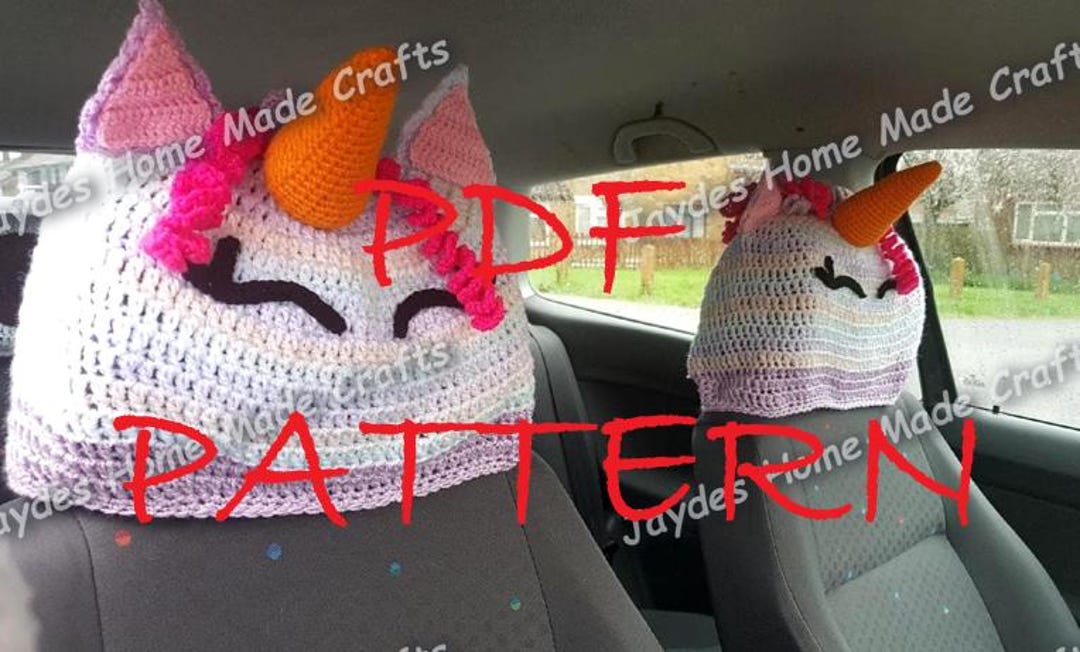 Unicorns - PDF Crochet Headrest Covers Pattern - Etsy