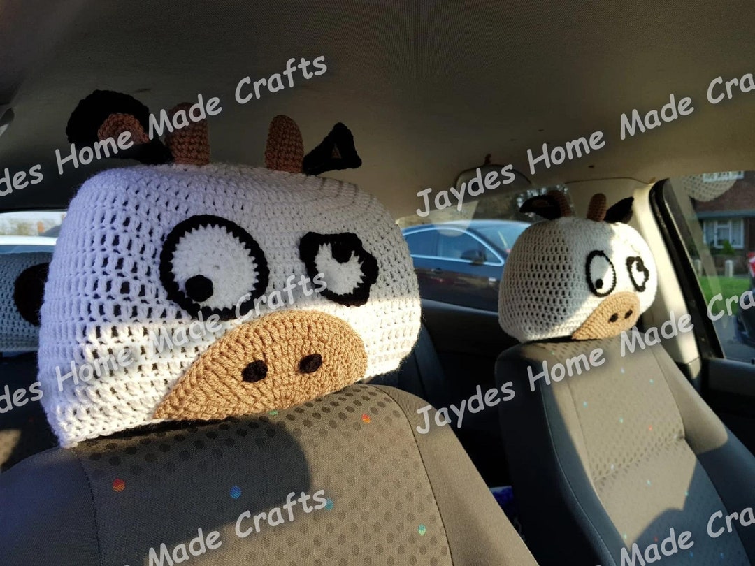 Crochet Cow Headrest Covers - Etsy Canada