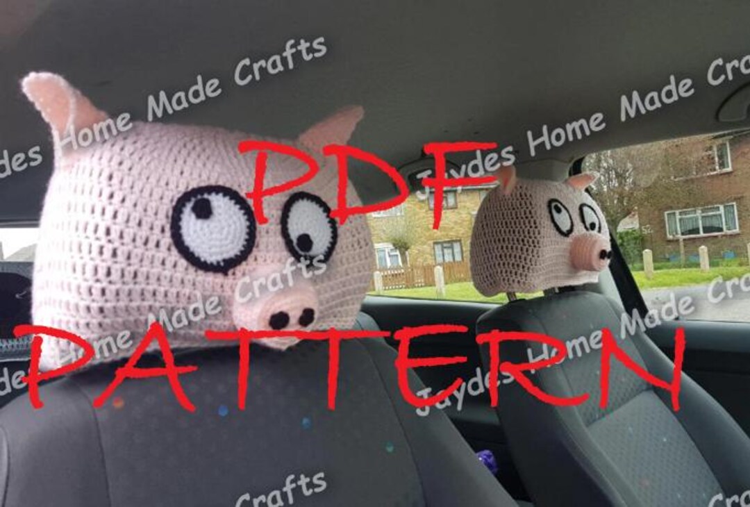 Crochet Pigs Headrest Covers PDF Pattern - Etsy