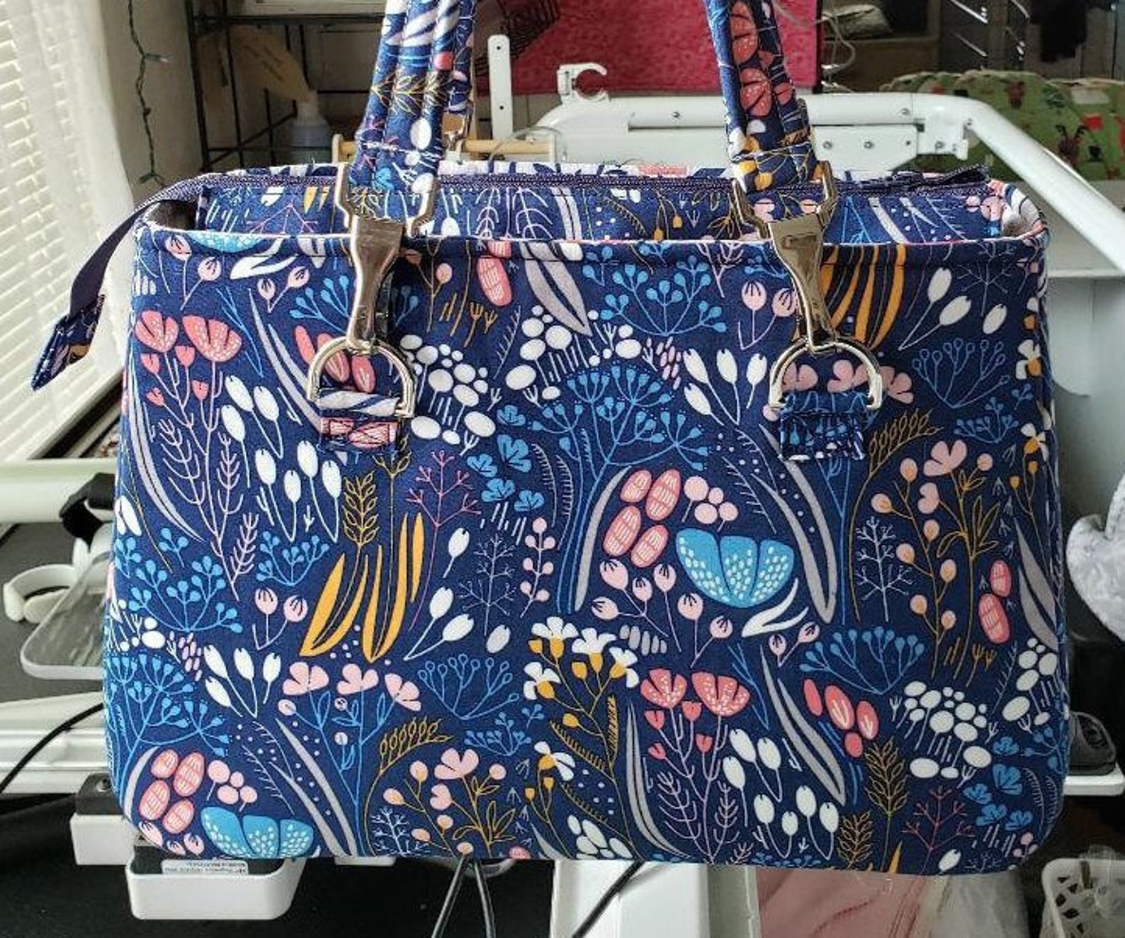 Navy Blue Flower Purse Bag - Etsy