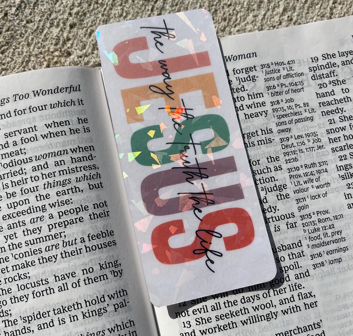 Small Holographic Christian Bookmark | Jesus the Way the Truth the Life ...
