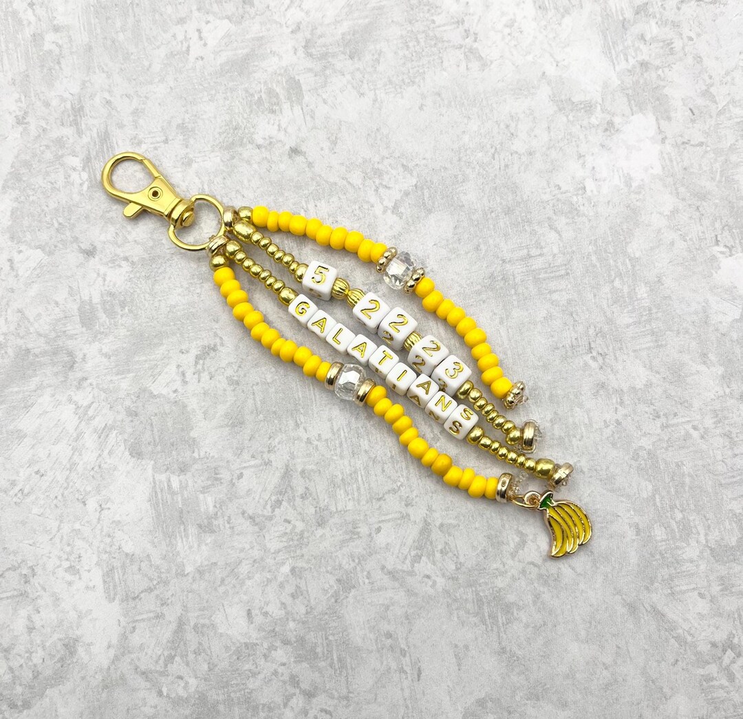 Yellow Banana Christian Keychain, Galatians 5:22-23 Fruit of the Spirit ...