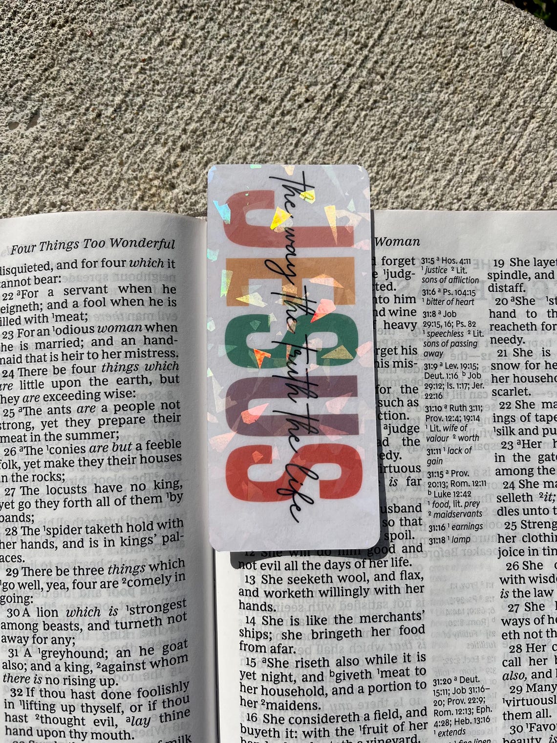 Small Holographic Christian Bookmark | Jesus the Way the Truth the Life ...