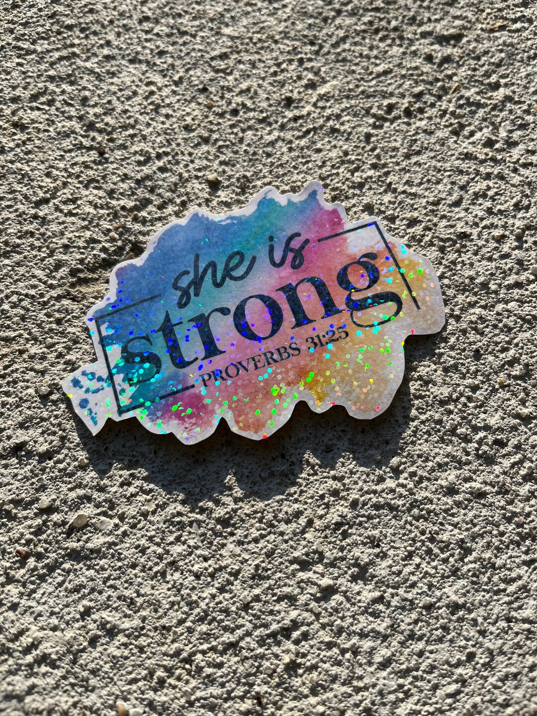 Holographic Christian Stickers | She is Strong Stickers | Proverbs 31: ...