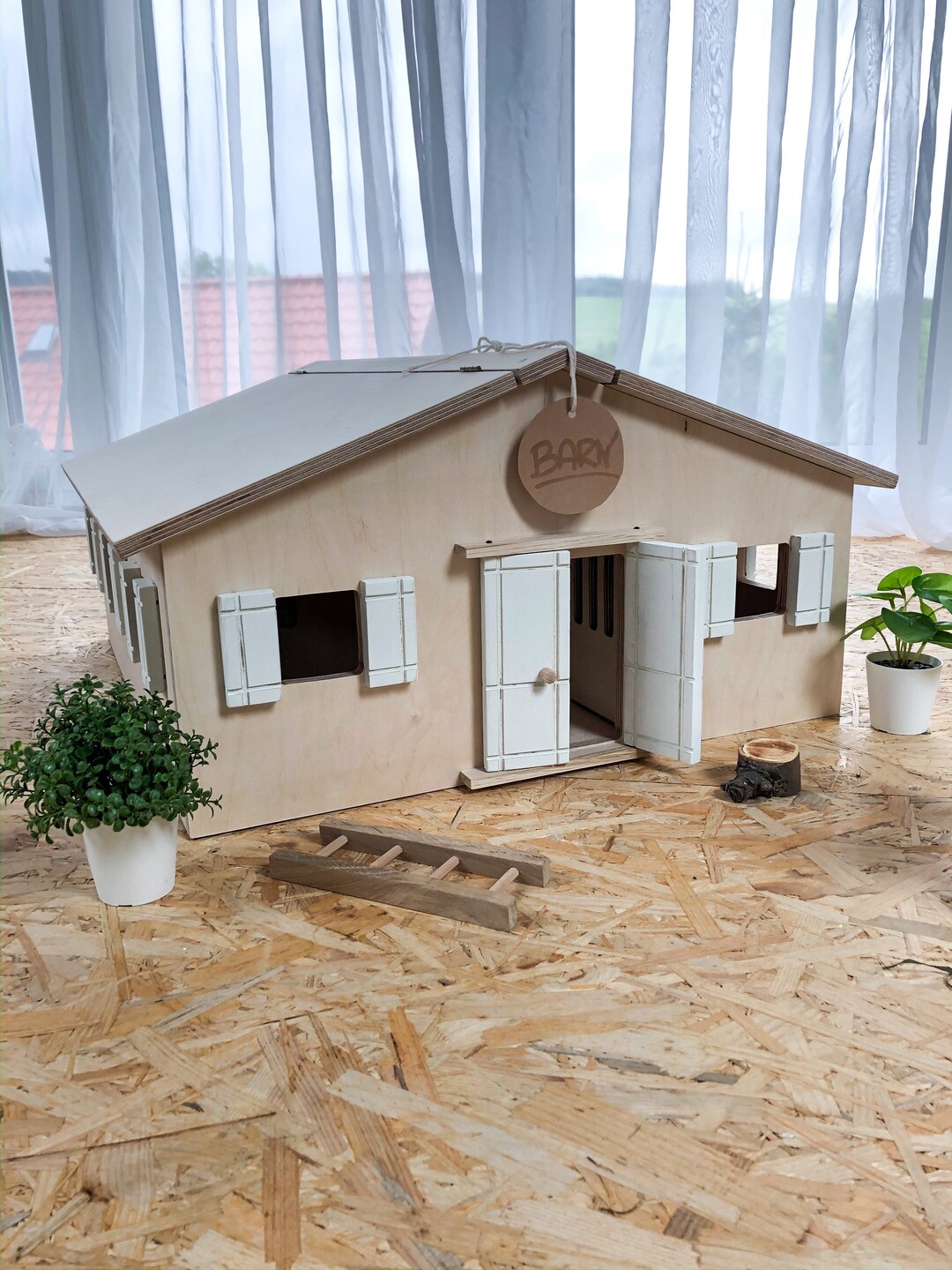 A Wooden Horse Stable, a Mini Wooden Horse Stable, a Stable With Horse ...