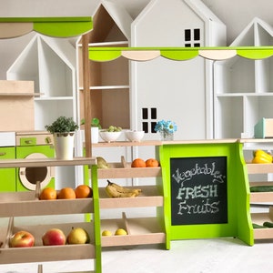 Montessori Wooden Toy Market for Kids | Toy Market Set | Educational ...