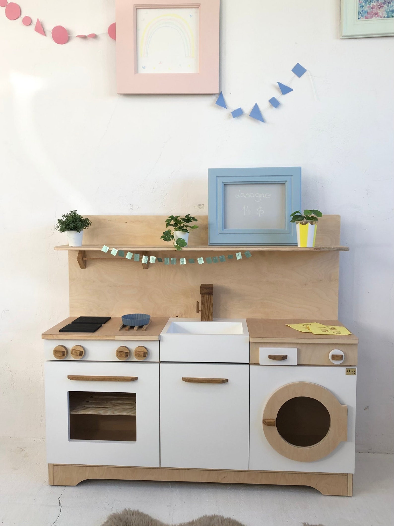 Montessori Wooden Play Kitchen Set for Little Chef - Handcrafted With ...