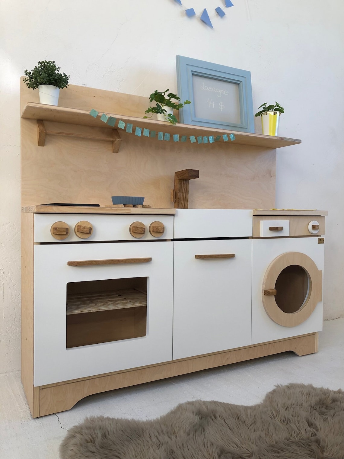 Montessori Wooden Play Kitchen Set for Little Chef - Handcrafted With ...