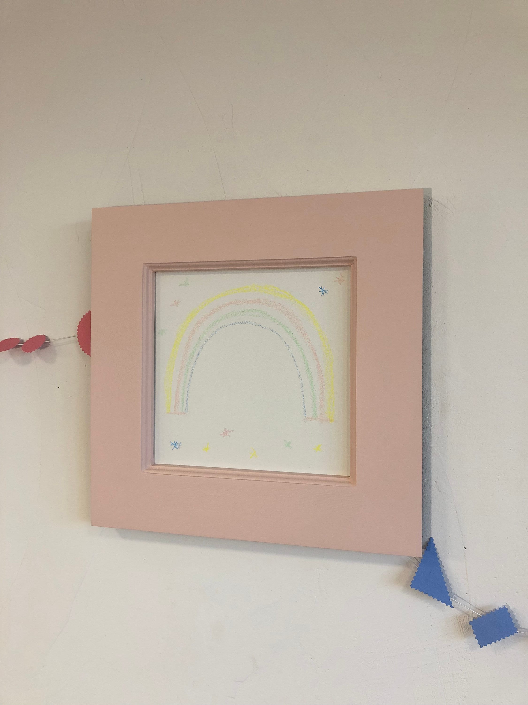 White Board in a Pink Frame for Writing Chalk and Magnets. Beautiful ...