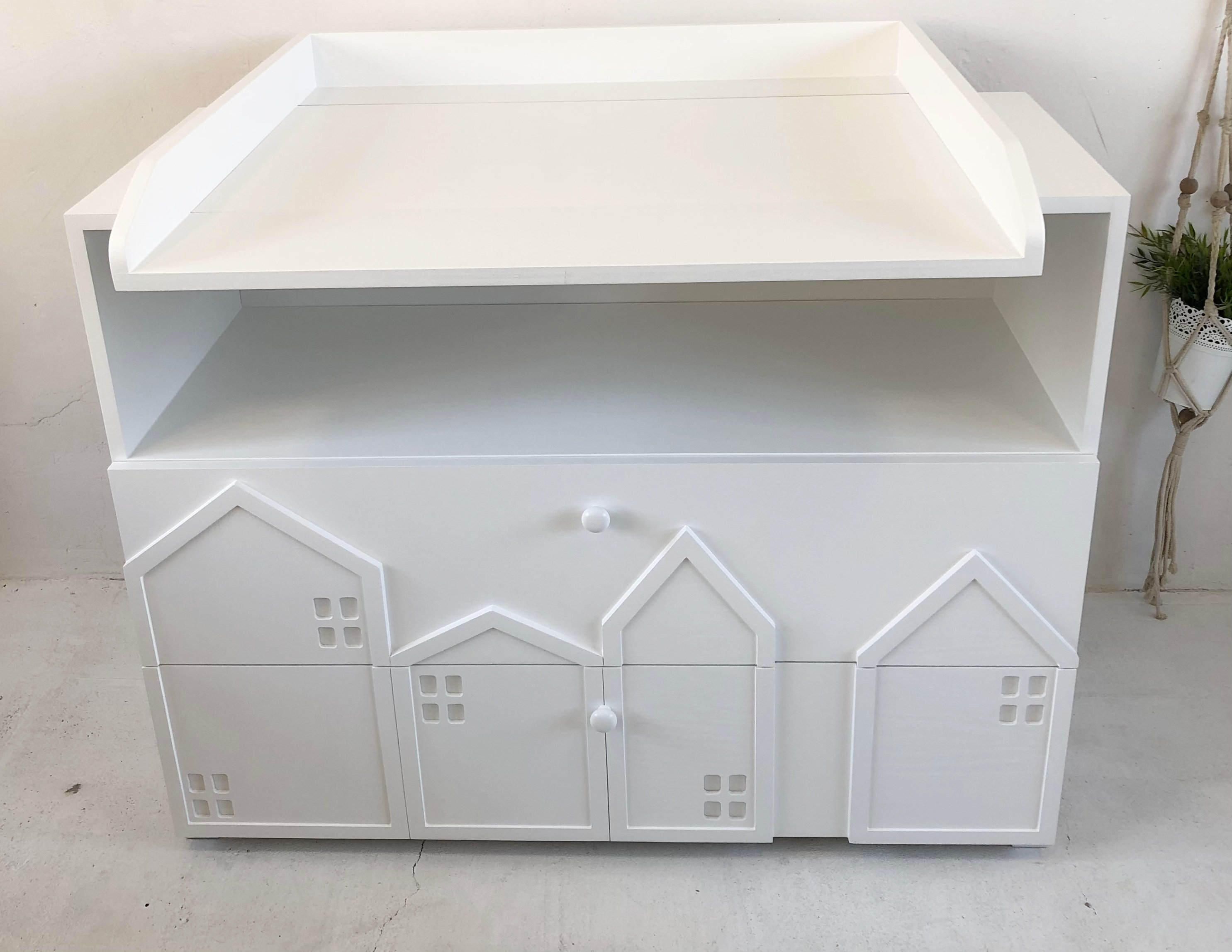 Solid Chest of Drawers With a Changing Table for Babies White Original ...