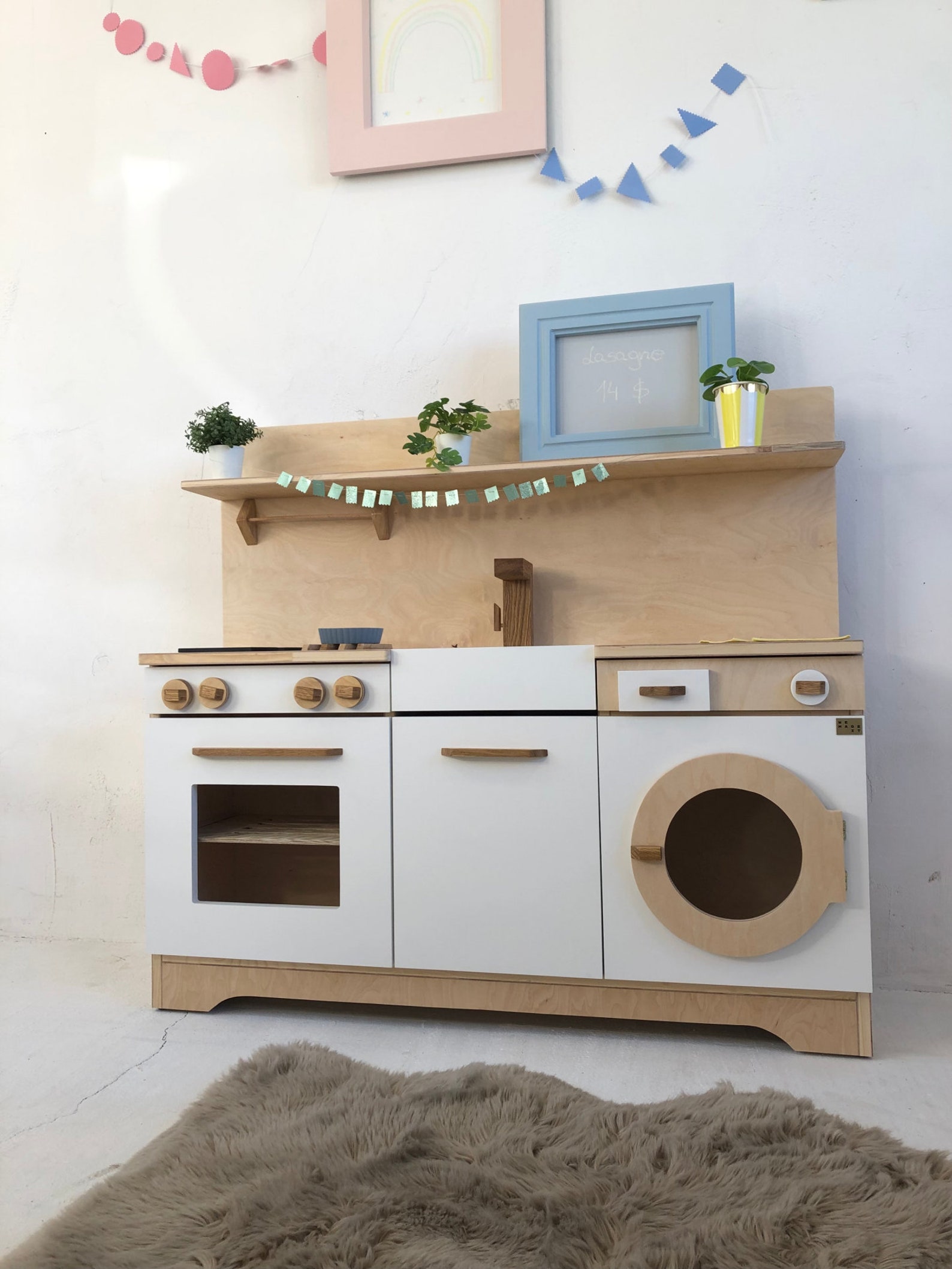 Montessori Wooden Play Kitchen Set for Little Chef - Handcrafted With ...