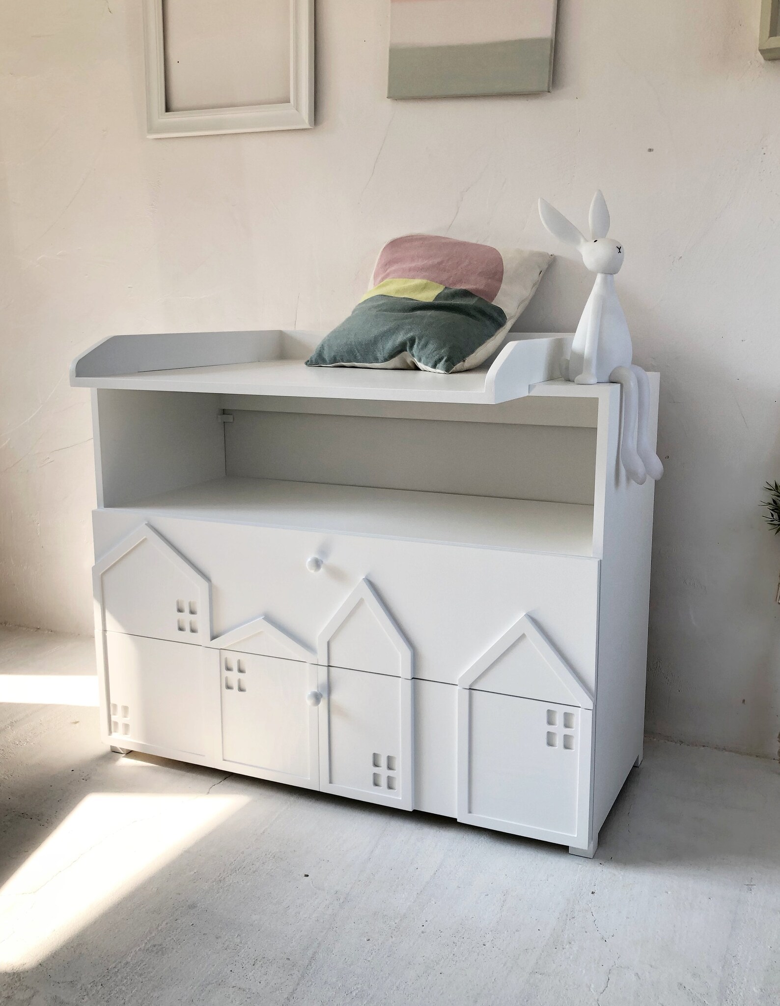 Solid Chest of Drawers With a Changing Table for Babies White Original ...