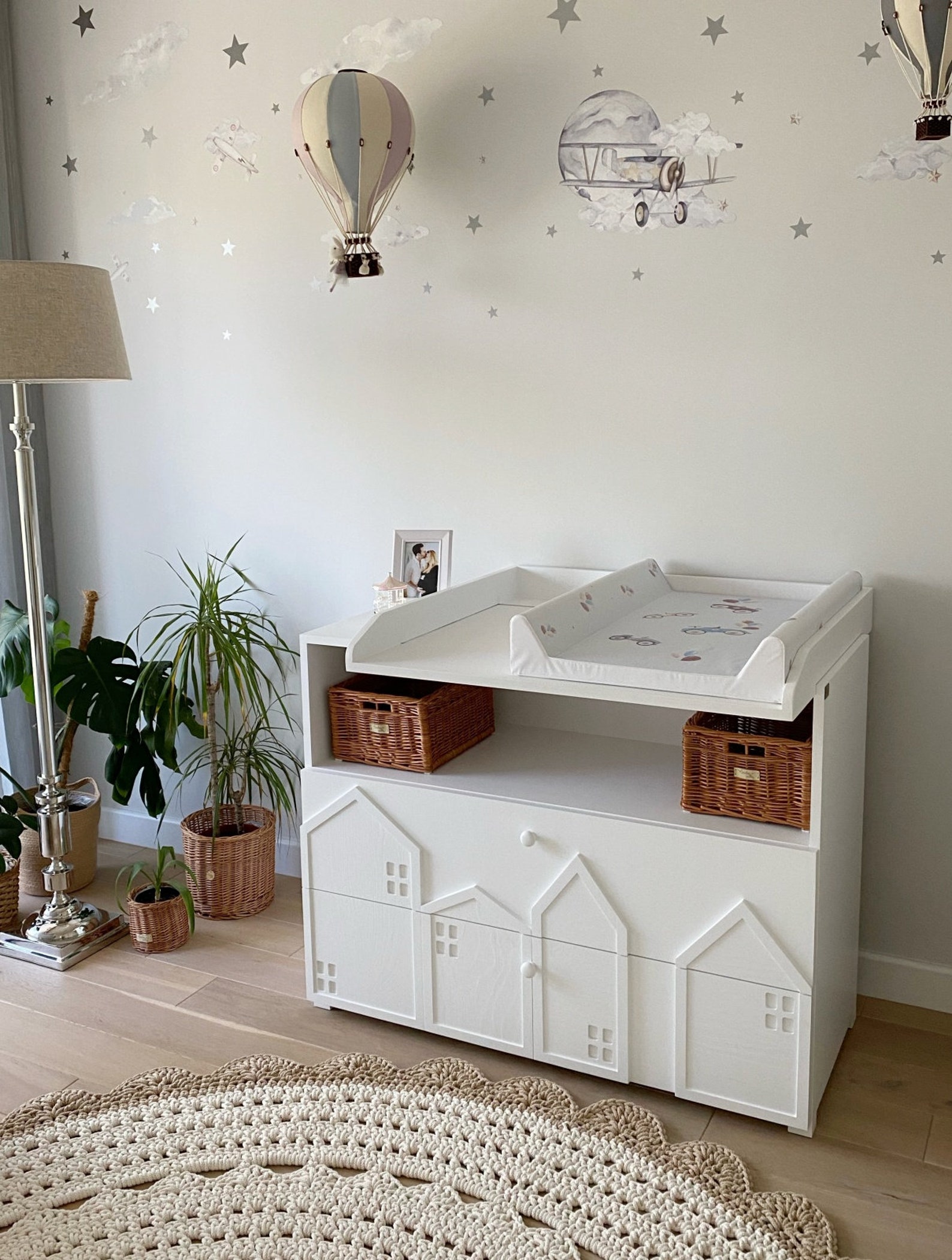 Solid Chest of Drawers With a Changing Table for Babies White Original ...