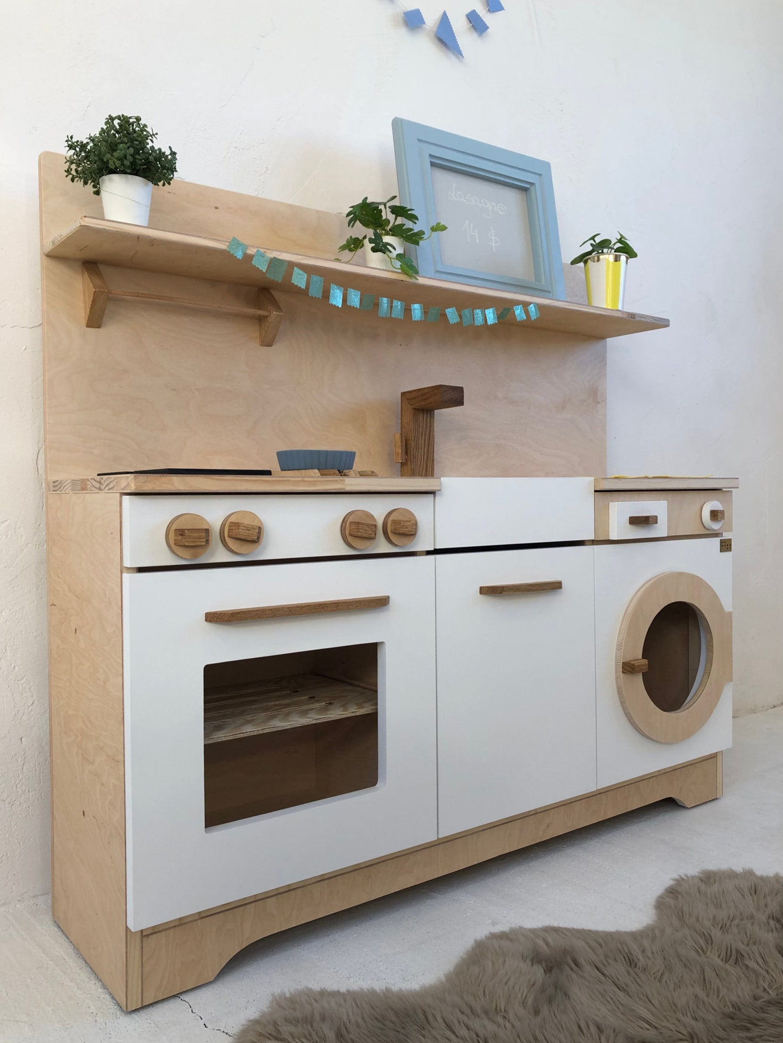 Montessori Wooden Play Kitchen Set for Little Chef - Handcrafted With ...