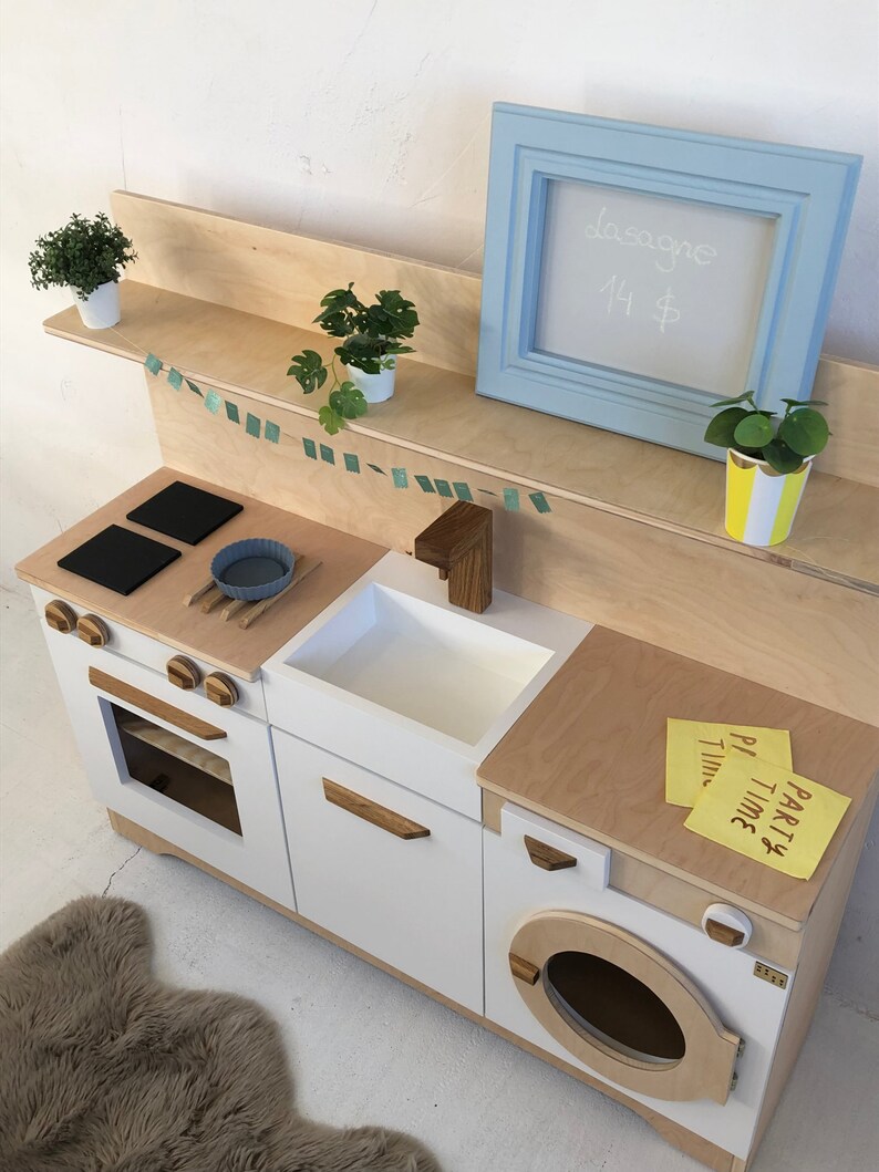 Montessori Wooden Play Kitchen Set for Little Chef - Handcrafted With ...