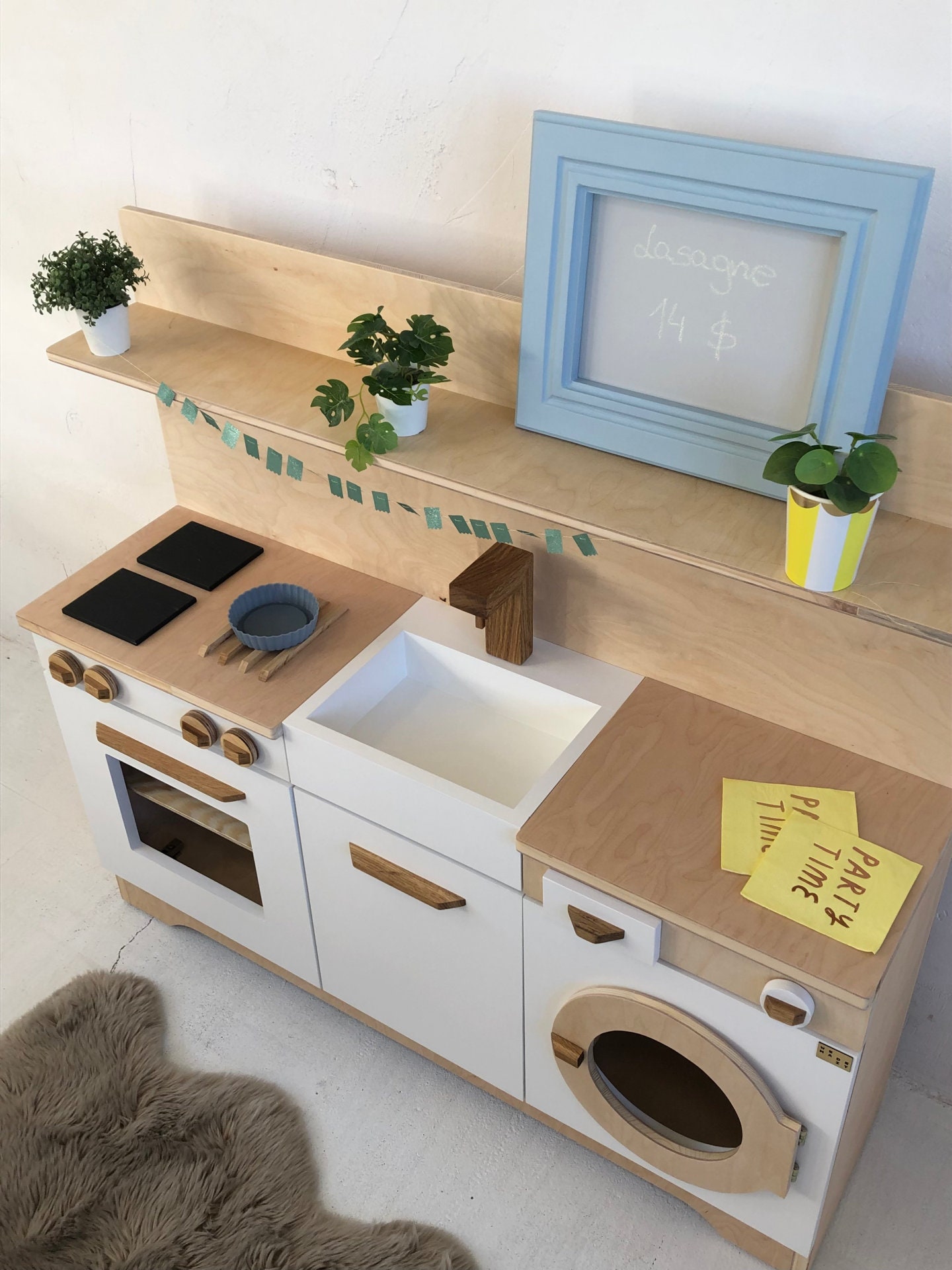 Montessori Wooden Play Kitchen Set for Little Chef - Handcrafted With ...