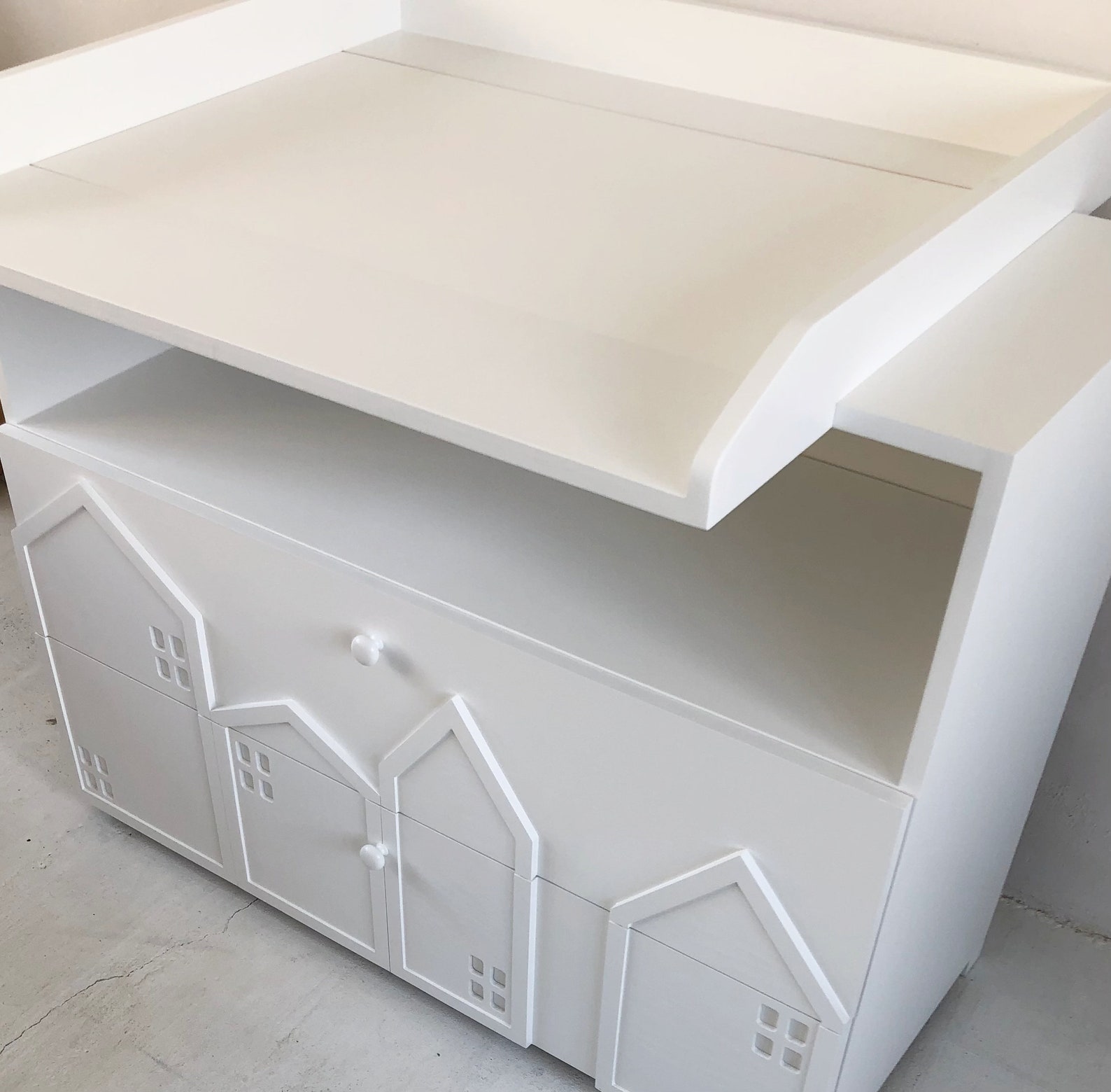 Solid Chest of Drawers With a Changing Table for Babies White Original ...