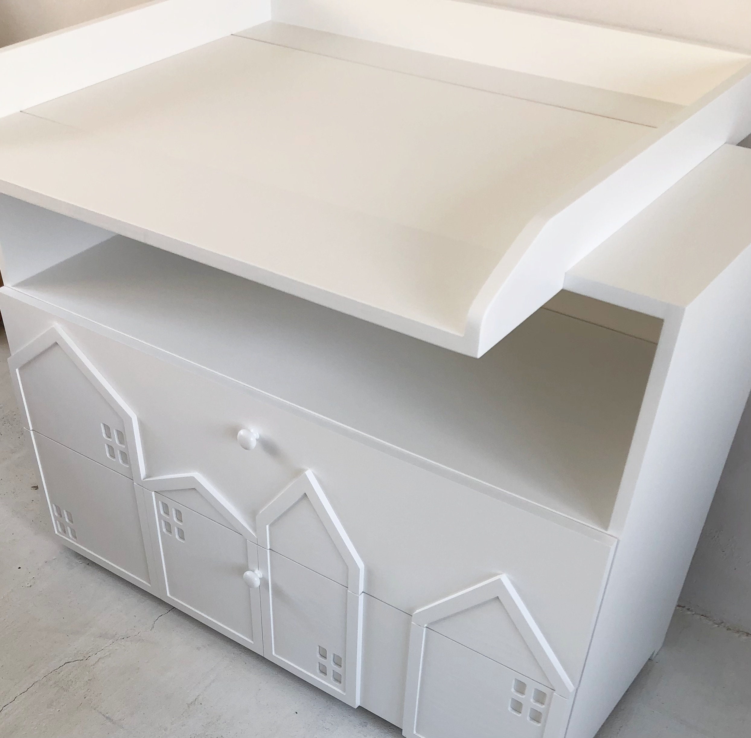 Solid Chest of Drawers With a Changing Table for Babies White Original ...