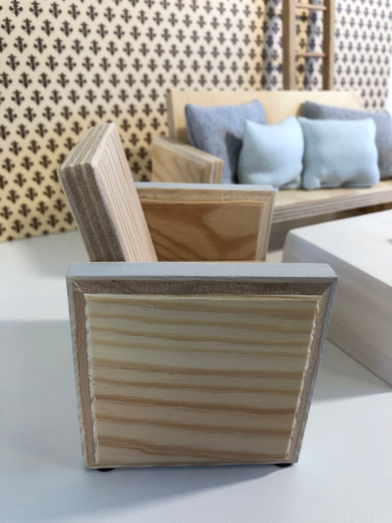 Cute Set of Mini Furniture for Pretend Play for a Dollhouse. Miniature ...