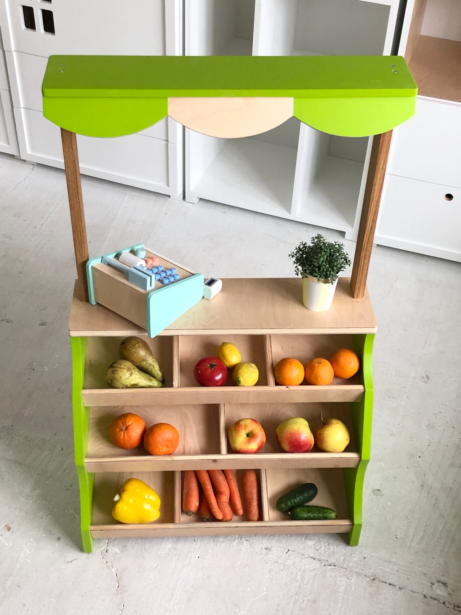 Montessori Wooden Toy Market for Kids | Toy Market Set | Educational ...