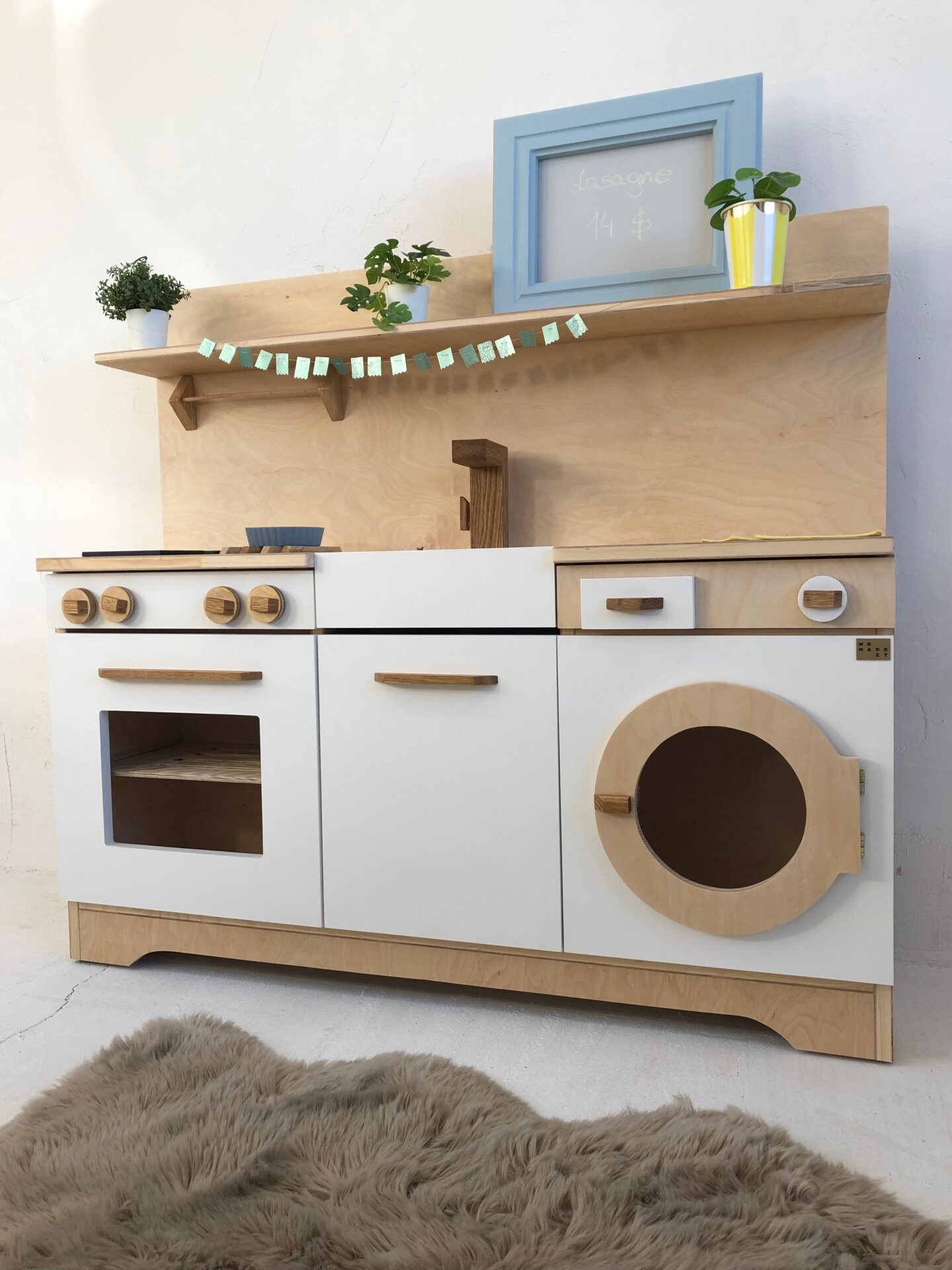 Montessori Wooden Play Kitchen Set for Little Chef - Handcrafted With ...