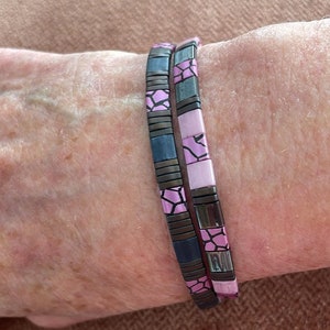 Tila/tile Stretch Bracelets With Specialty Custom Beads - Etsy